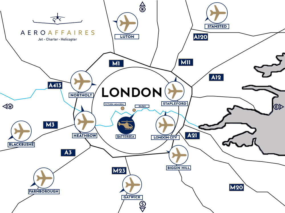 Where to land by private jet in London? - AEROAFFAIRES