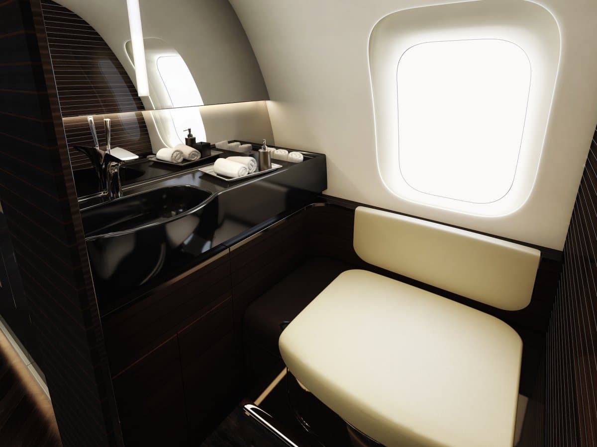 The luxury of toilets on board a private jet - AEROAFFAIRES